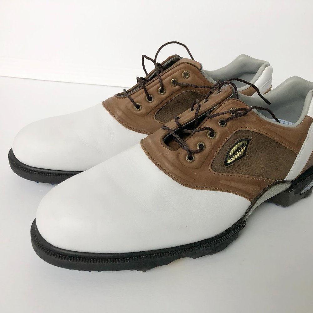 Footjoy Golf Shoes - White/Brown Leather - Men's 10m - Gem